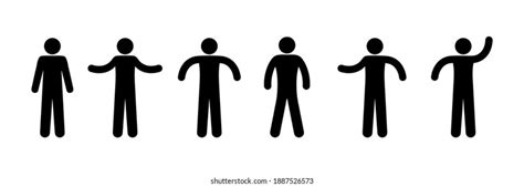 People Stick Figure Pictograms Icon Set Stock Vector Royalty Free