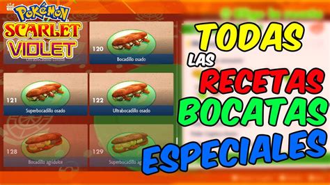 Como CONSEGUIR TODAS LAS RECETAS De BOCADILLOS O SANDWITCH EN POKEMON