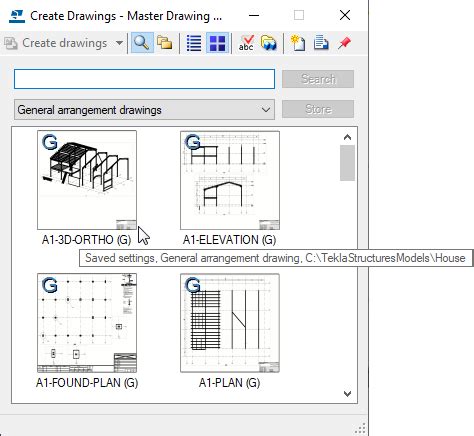 Create Drawings In Master Drawing Catalog Tekla User Assistance