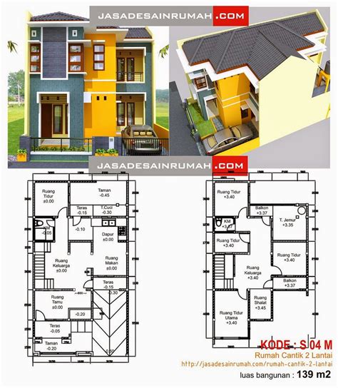 Denah Rumah 2 Lantai Lengkap