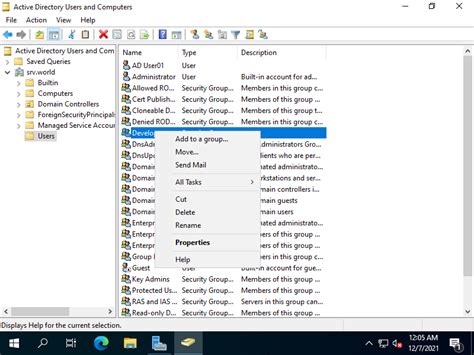 Windows Server Active Directory Add Group Accounts Server World