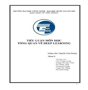 Tiểu luận Tổng quan về Deep Learning Chuyên nghiệp trong Công nghệ