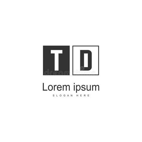 Initial TD Logo Template With Modern Frame Minimalist TD Letter Logo