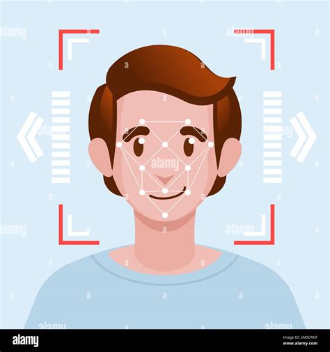 Face Identification Facial Recognition System Concept Stock Vector