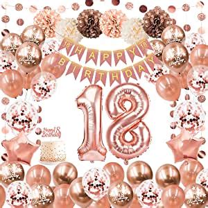 Fancypartyshop 21st Birthday Decorations Rose Gold Happy Birthday