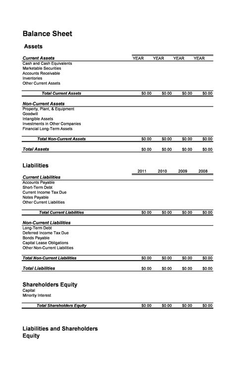 38 Free Balance Sheet Templates Examples Template Lab
