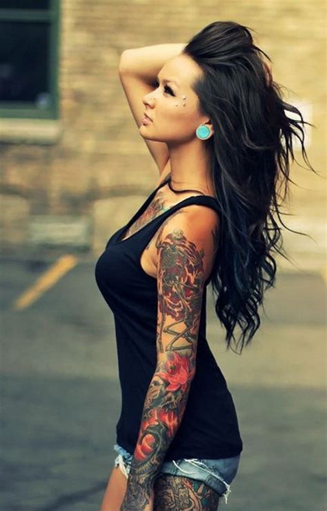 Cool And Pretty Sleeve Tattoo Designs For Women Styletic
