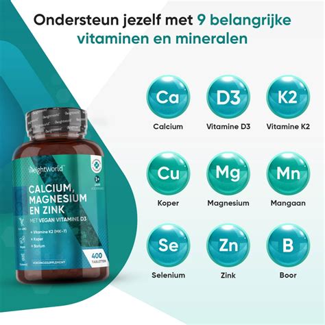 Calcium Magnesium Zink Met Vitamine D Weightworld