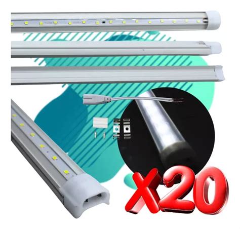 Regleta Tubo Led Con Base Integrada Blanca 18w Paquete 20 Pz Cuotas