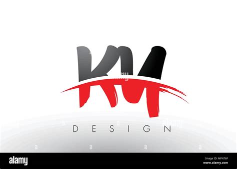 KY K Y Brush Logo Letters Design With Red And Black Colors And Brush