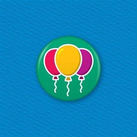 Balloons Button Badge Badger