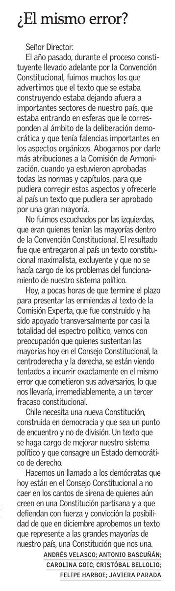 Matías Walker Prieto on Twitter Comparto 100 carta de javiparada