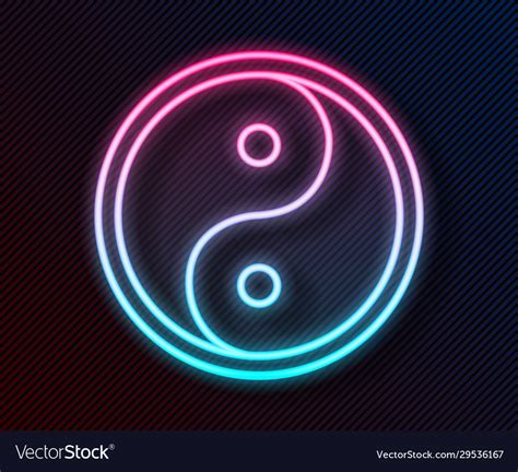 Glowing Neon Line Yin Yang Symbol Harmony Vector Image