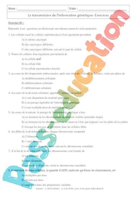 SVT 3ème Exercices cours évaluation révision pdf à imprimer