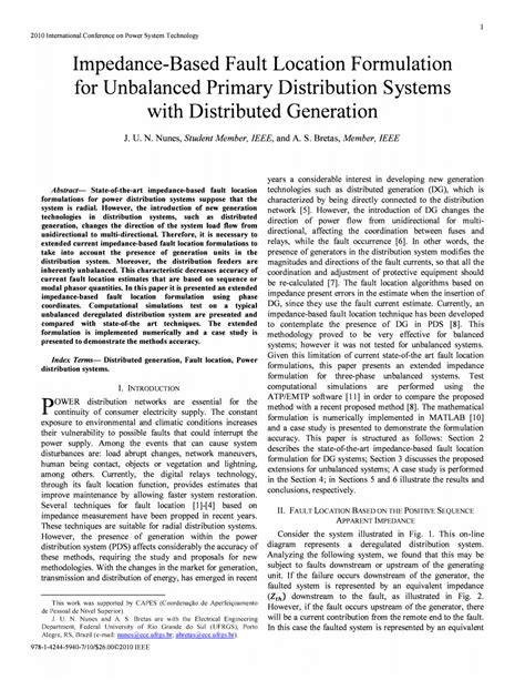 pdf impedance based fault location formulation for unbalanced primary distribution systems