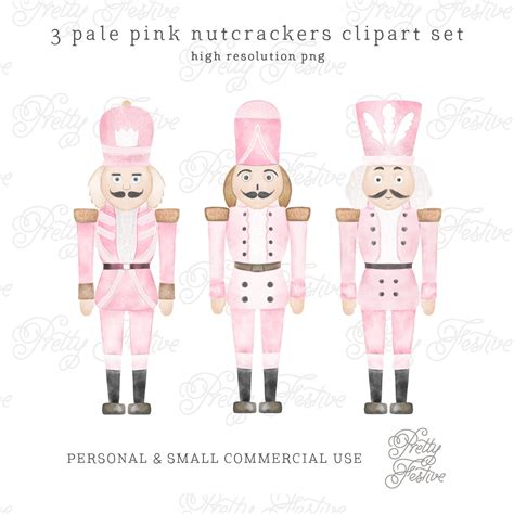 Pale Pink Watercolor Christmas Nutcracker Clipart Swan Lake Nutcracker