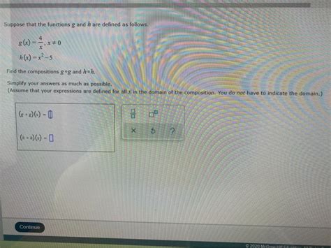 solved suppose that the functions g and h are defined as