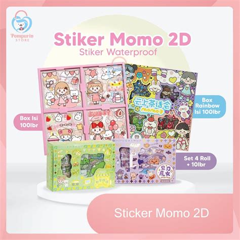 Jual Stiker Momo 2D Isi 100 Lembar Roll 4 Roll 10 Lembar Stiker