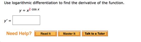 solved use logarithmic differentiation to find the