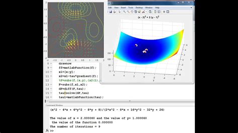 gradient descent method min function matlab youtube
