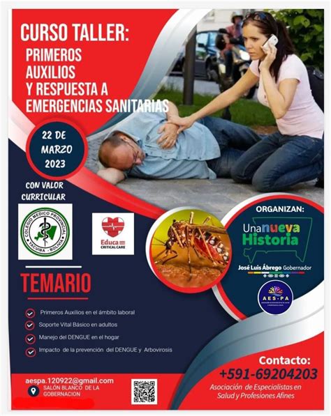 1er CURSO TALLER DE PRIMEROS AUXILIOS Y RESPUESTA A EMERGENCIAS