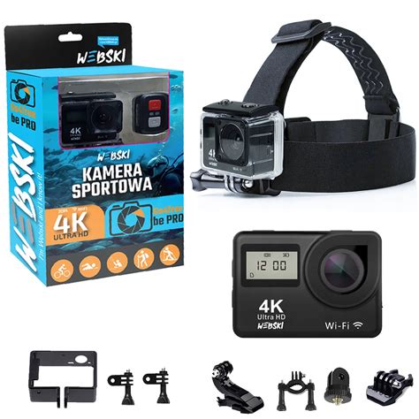 Kamera sportowa 4K UHD Wi Fi Go 4 Free Be PRO SZELKI NA GŁOWĘ