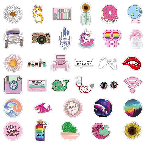 Buy 100pcs Trendy Water Bottle Stickers Pack Vinyl Waterproof Cute