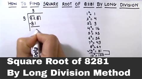How To Find Square Root Of By Long Division Method Square Root