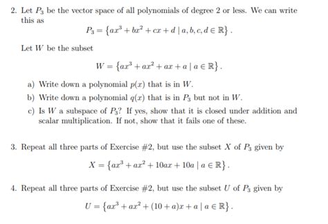 solved 2 let p3 be the vector space of all polynomials of