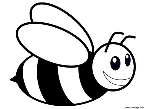 Coloriage Abeille Insecte En Plein Vol Dessin Abeille à imprimer