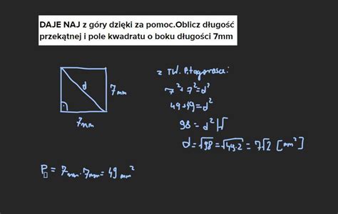 DAJE NAJ z góry dzięki za pomoc Oblicz długość przekątnej i pole