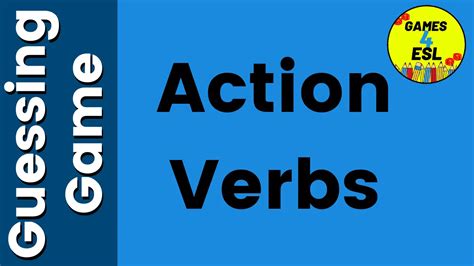 Fun Action Verbs Game English Vocabulary Game Games Esl