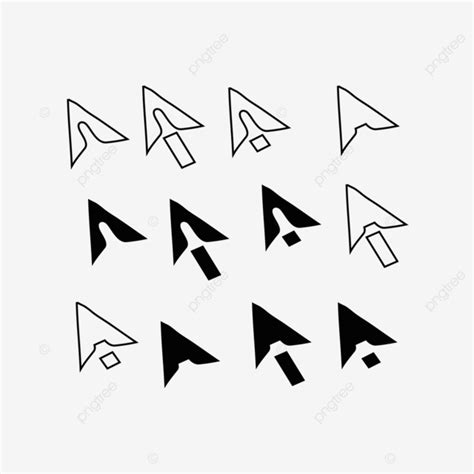 Conjunto De Iconos De Puntero Del Cursor Del Mouse Vector PNG Dibujos