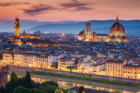Beautiful Sunset Over Cathedral Of Santa Maria Del Fiore Duomo