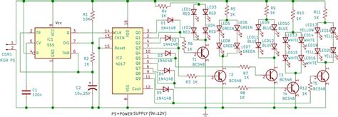 multiple led flasher circuit using 555 timer electronics projects