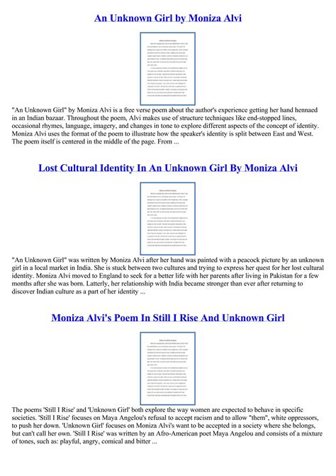 An Unknown Girl By Alvi By Kathie Johnson Issuu