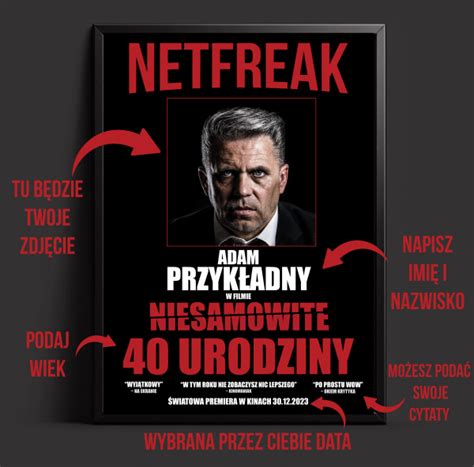 PREZENT URODZINY GAZETA W RAMCE NETFLIX PLAKAT KINOWY FANA SERIALI