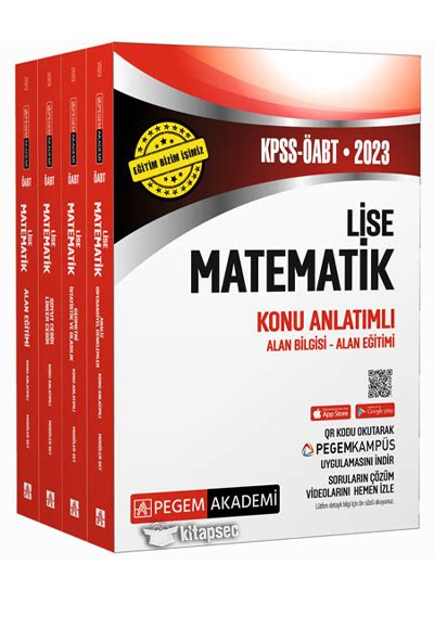 2023 KPSS ÖABT Lise Matematik Video Destekli Konu Anlatımlı Set Pegem