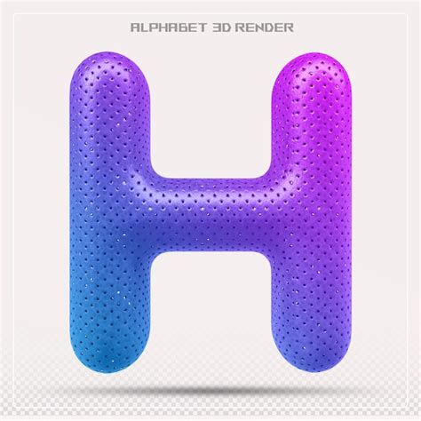 Gradiente de fonte da letra h renderização 3d do alfabeto PSD Premium