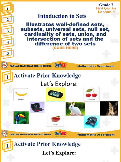 lesson1 introduction to sets pdf set mathematics mathematics