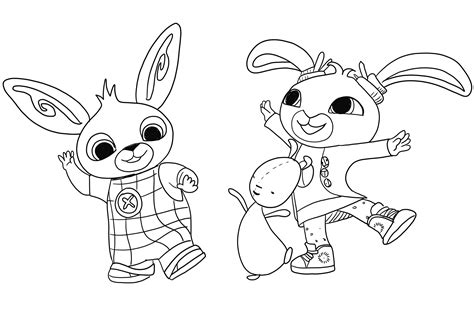 Bing Flop And Coco Dancing Coloring Page Coloring Nation