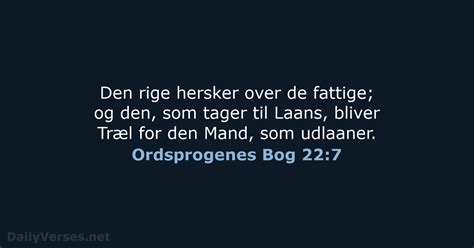 Ordsprogenes Bog 22 7 Bibelvers DA1871 DailyVerses Net