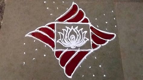 Puratasi Madham Special Sangu Kolam Navaratri Simple Kolam 4 Dots