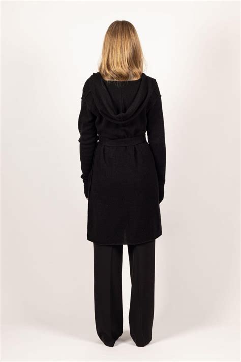 Womens Black Cashmere Cardigan EDITH Krista Elsta