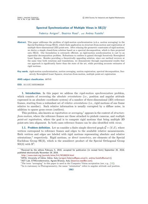 pdf spectral synchronization of multiple views in se 3 · and composition of rigid motions