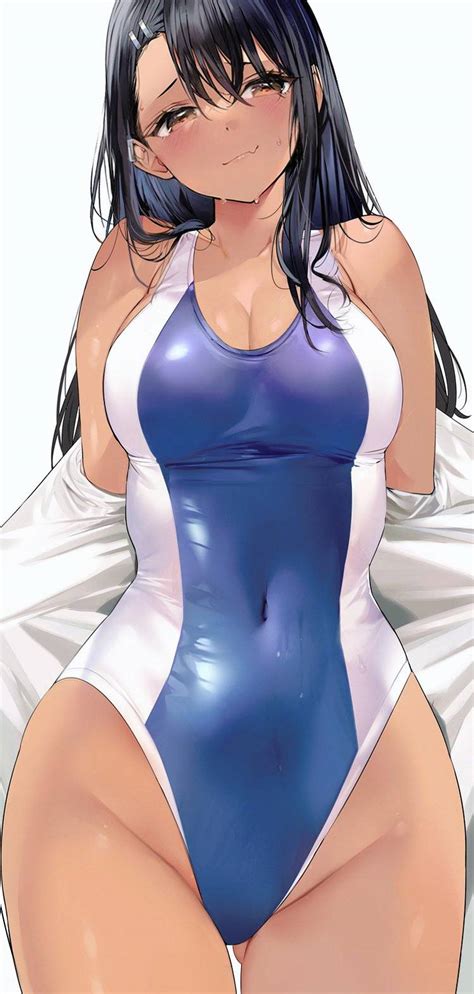 Thick Nagatoro In Her One Piece Swimsuit Art By Marushin Scrolller
