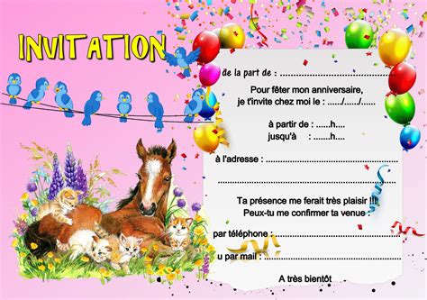 Décrypter 82 imagen carte invitation anniversaire cheval à imprimer