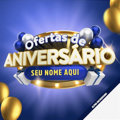 Selo 3d promocional ofertas de aniversário PSD Premium