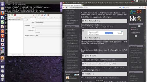How To Add Open Terminal Here To The File Menu On Ubuntu Youtube
