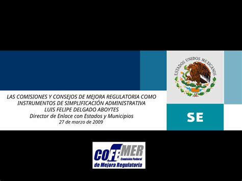 PPT Marzo de 2009Comisión Federal de Mejora Regulatoria LAS